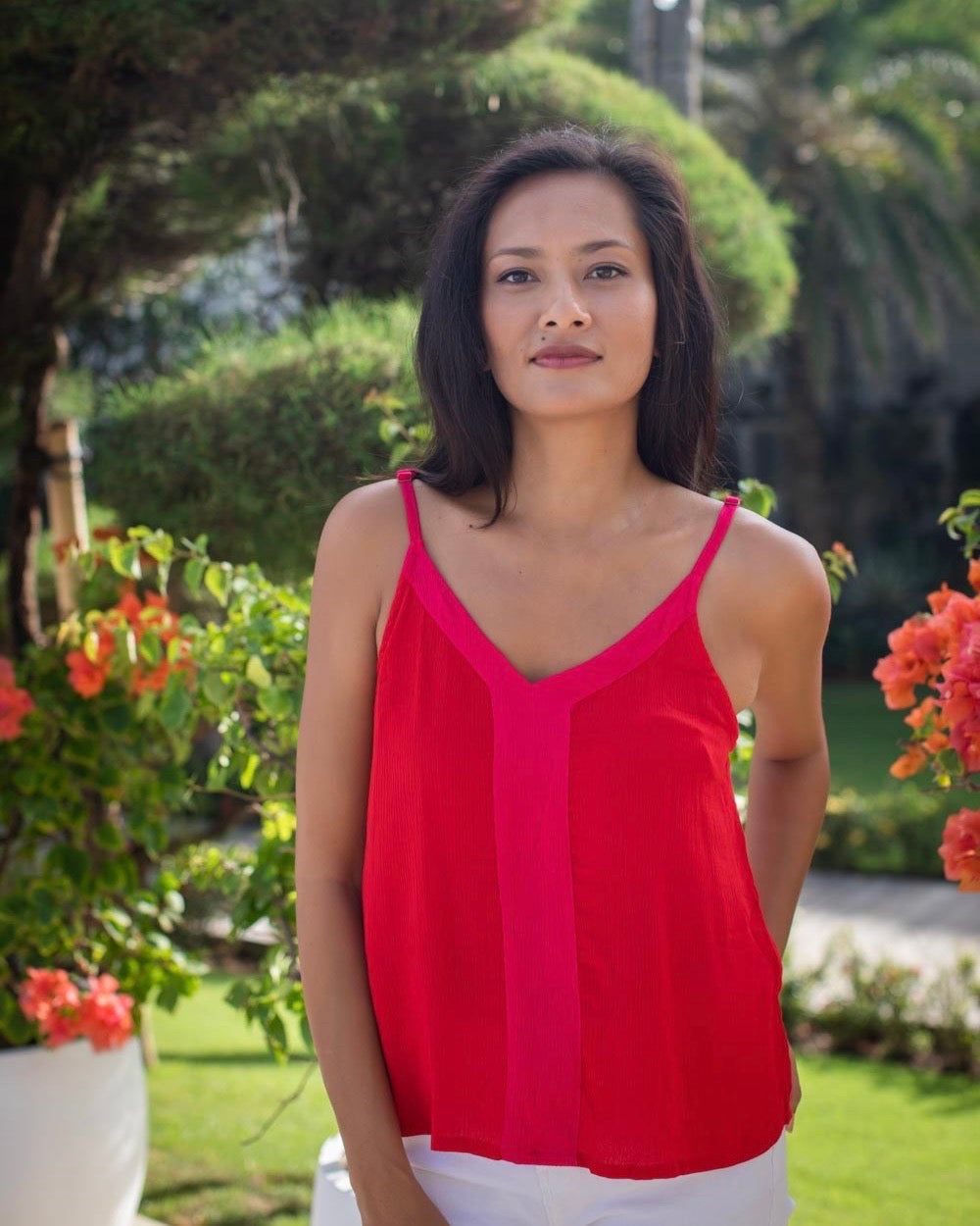 Clara Top - Red/Fuchsia